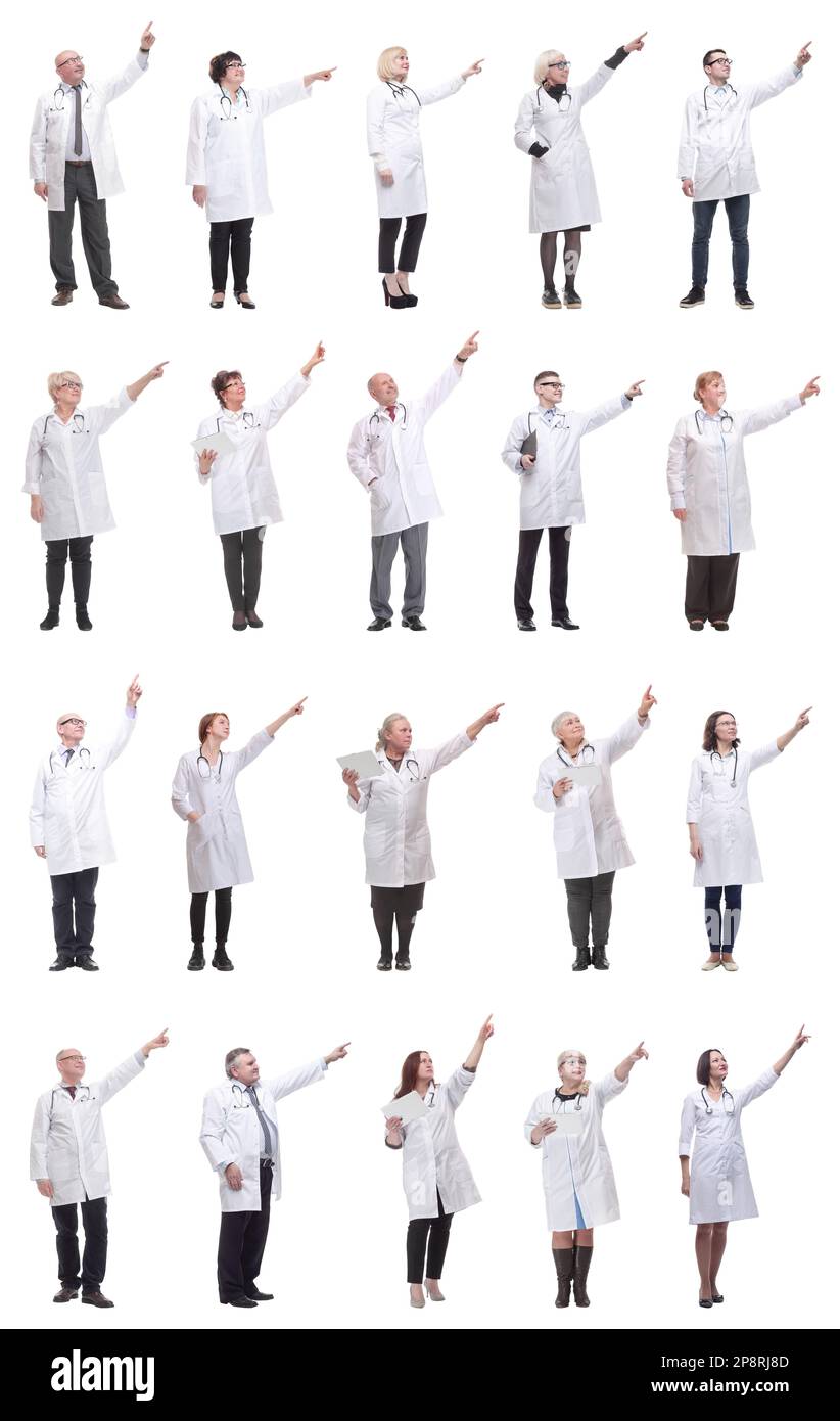 group of doctors in full length isolated on white Stock Photo - Alamy