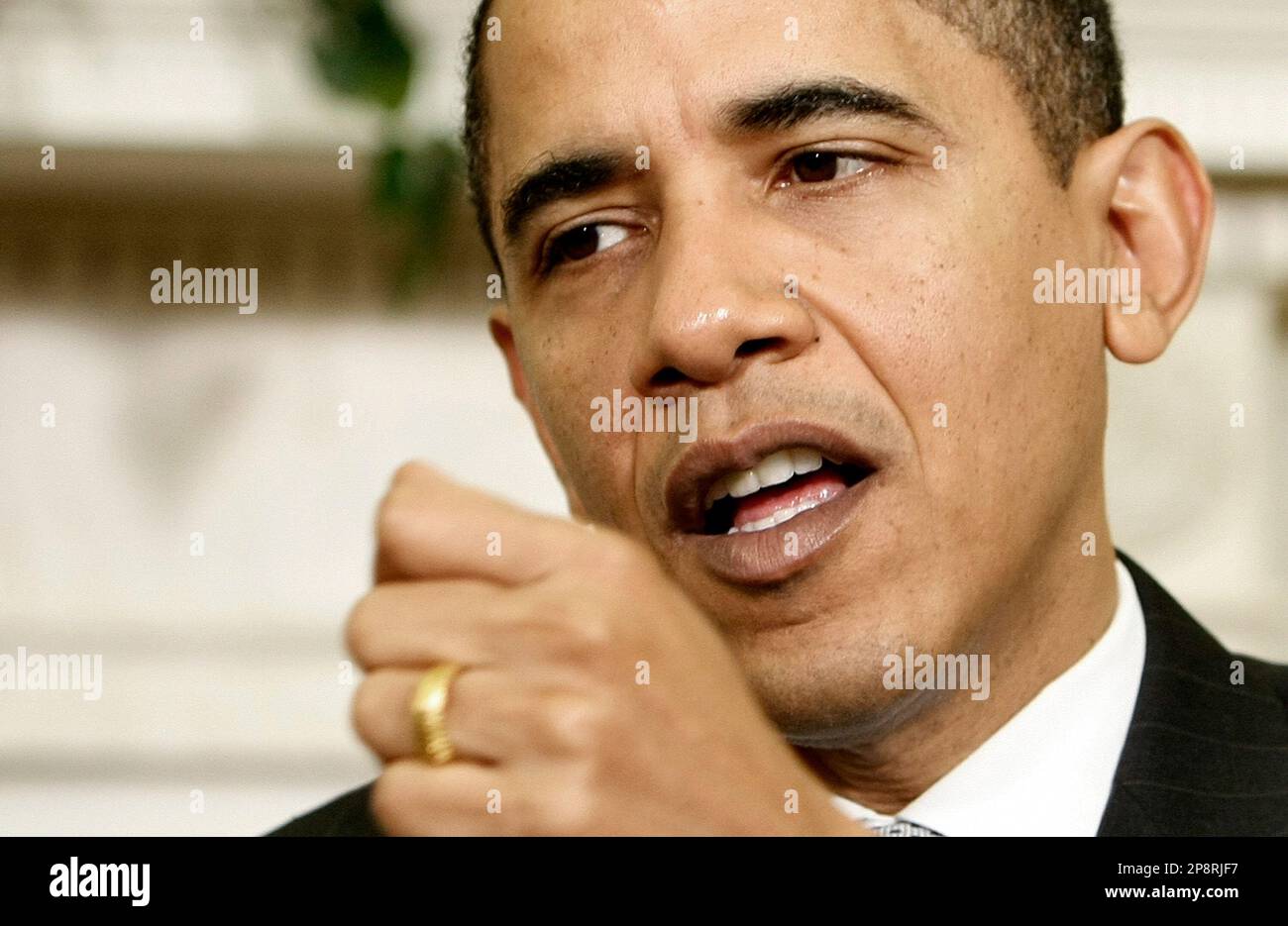 President Barack Obama speaks as he meets with Treasury Secretary ...