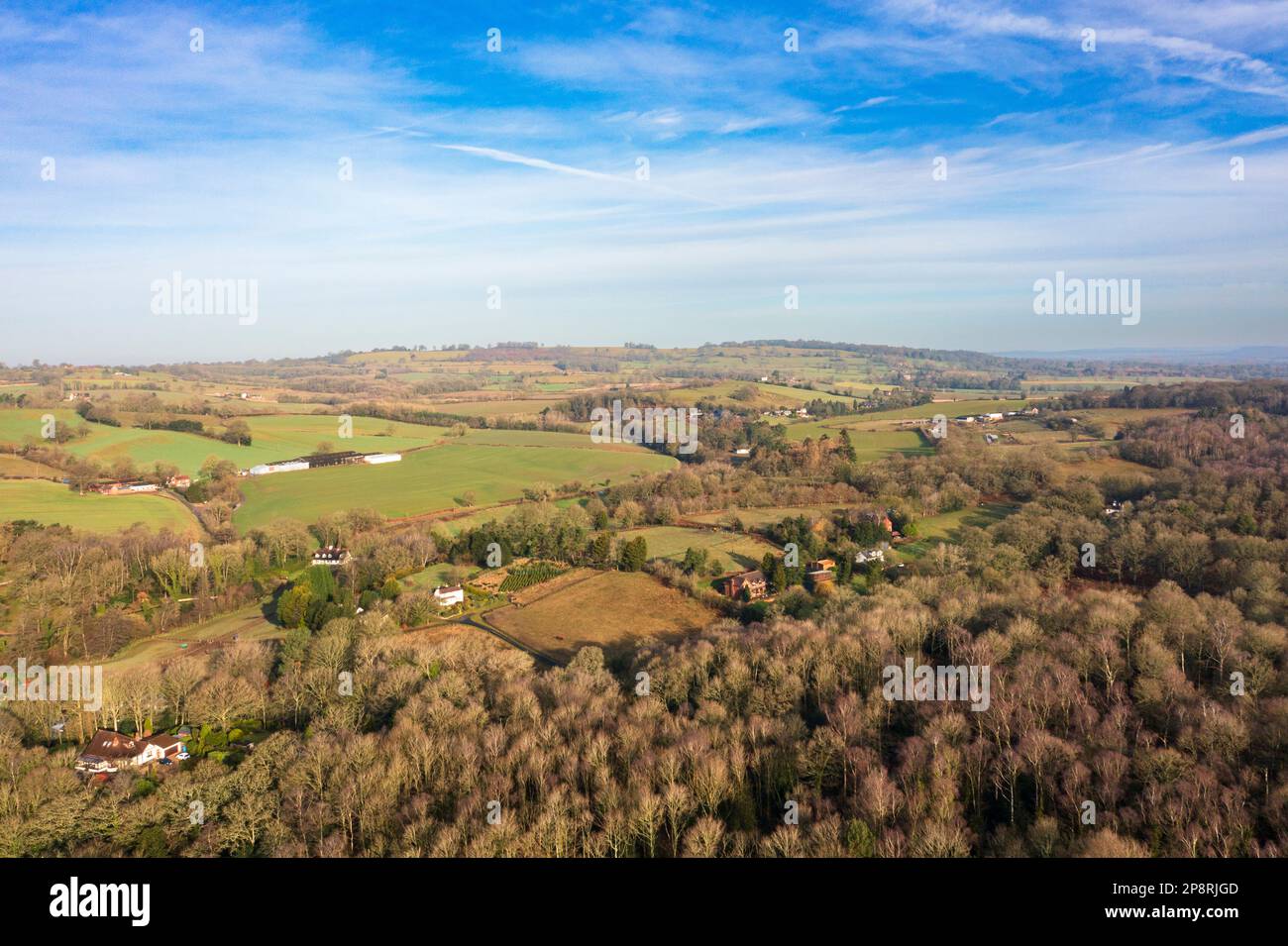 England, West Midlands, Kinver. Aerial view from Kinver Edge - A ...