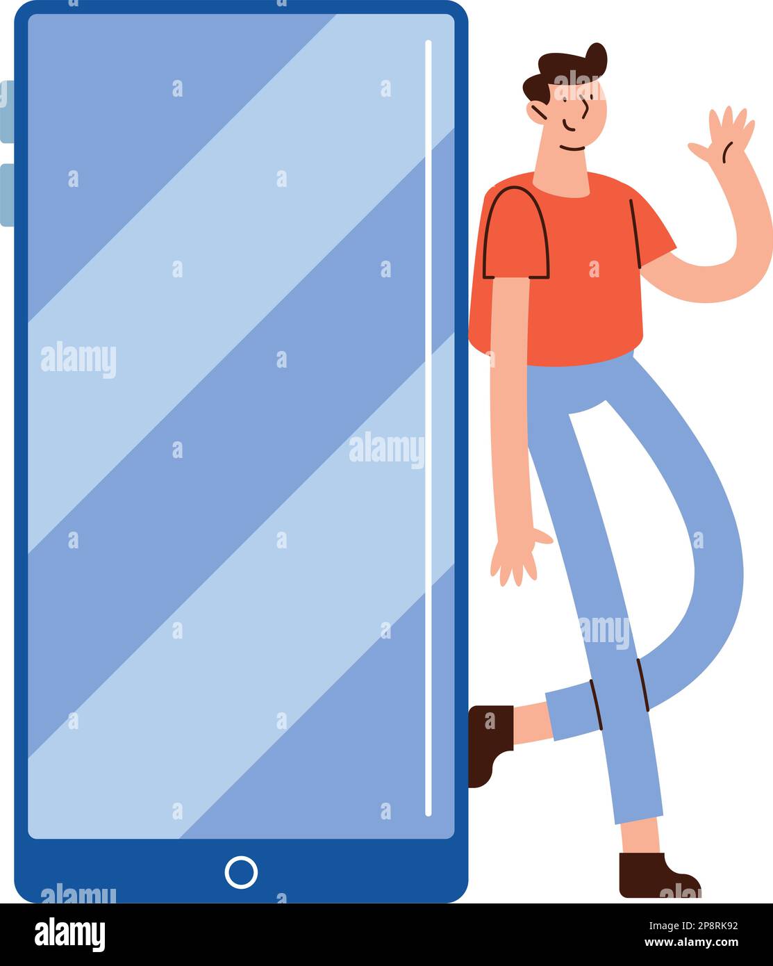 man standing in smartphone character Stock Vector Image & Art - Alamy