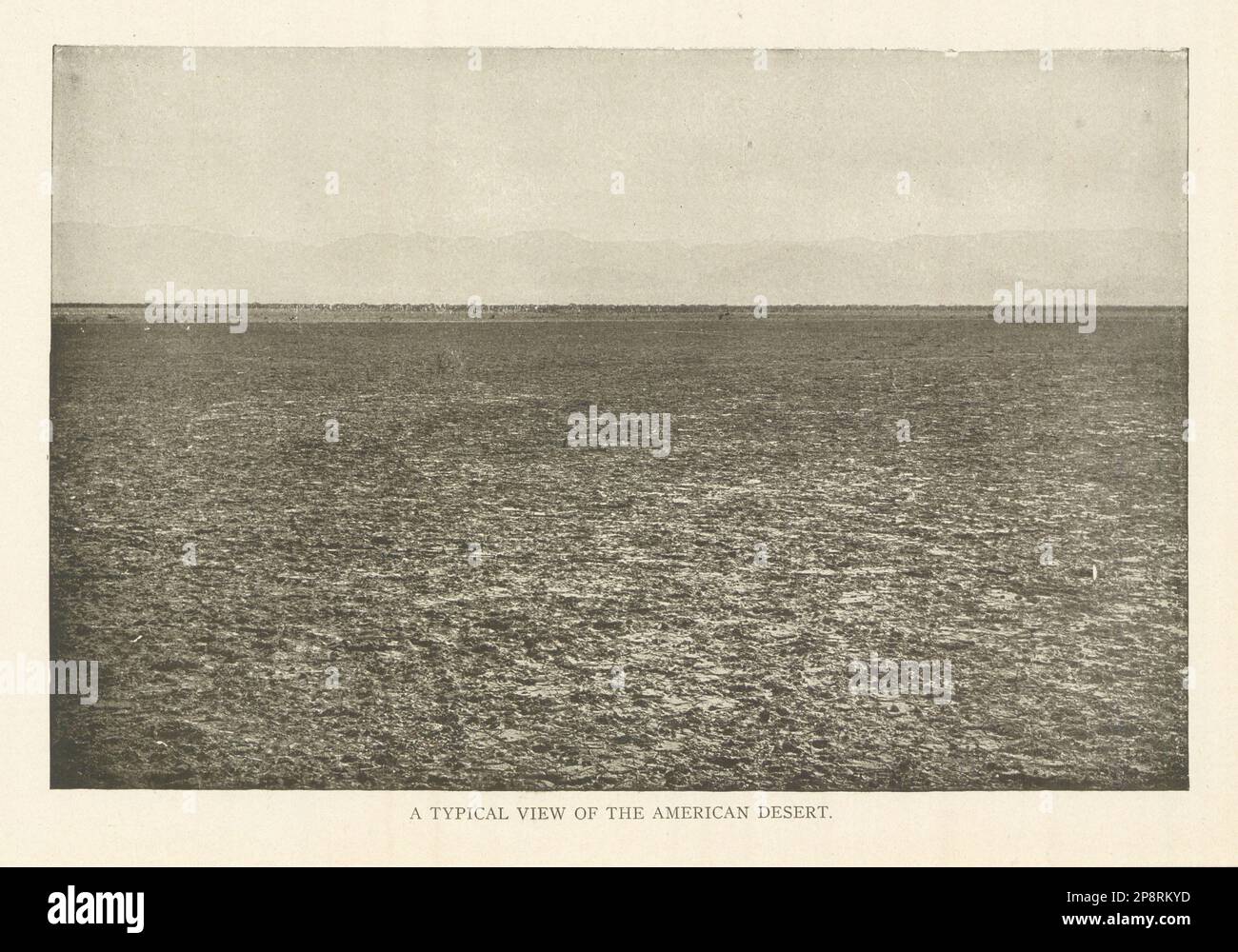 A Typical View of The American Desert. USA 1907 old antique print ...