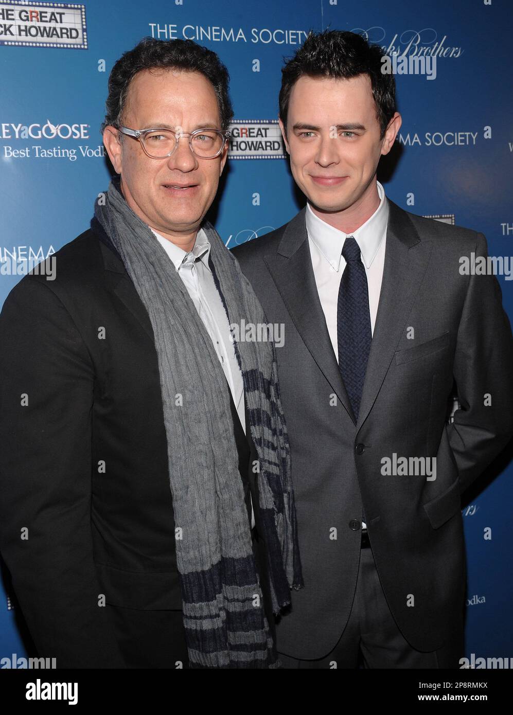 Actor Tom Hanks Left And His Son Actor Colin Hanks Attend A Special