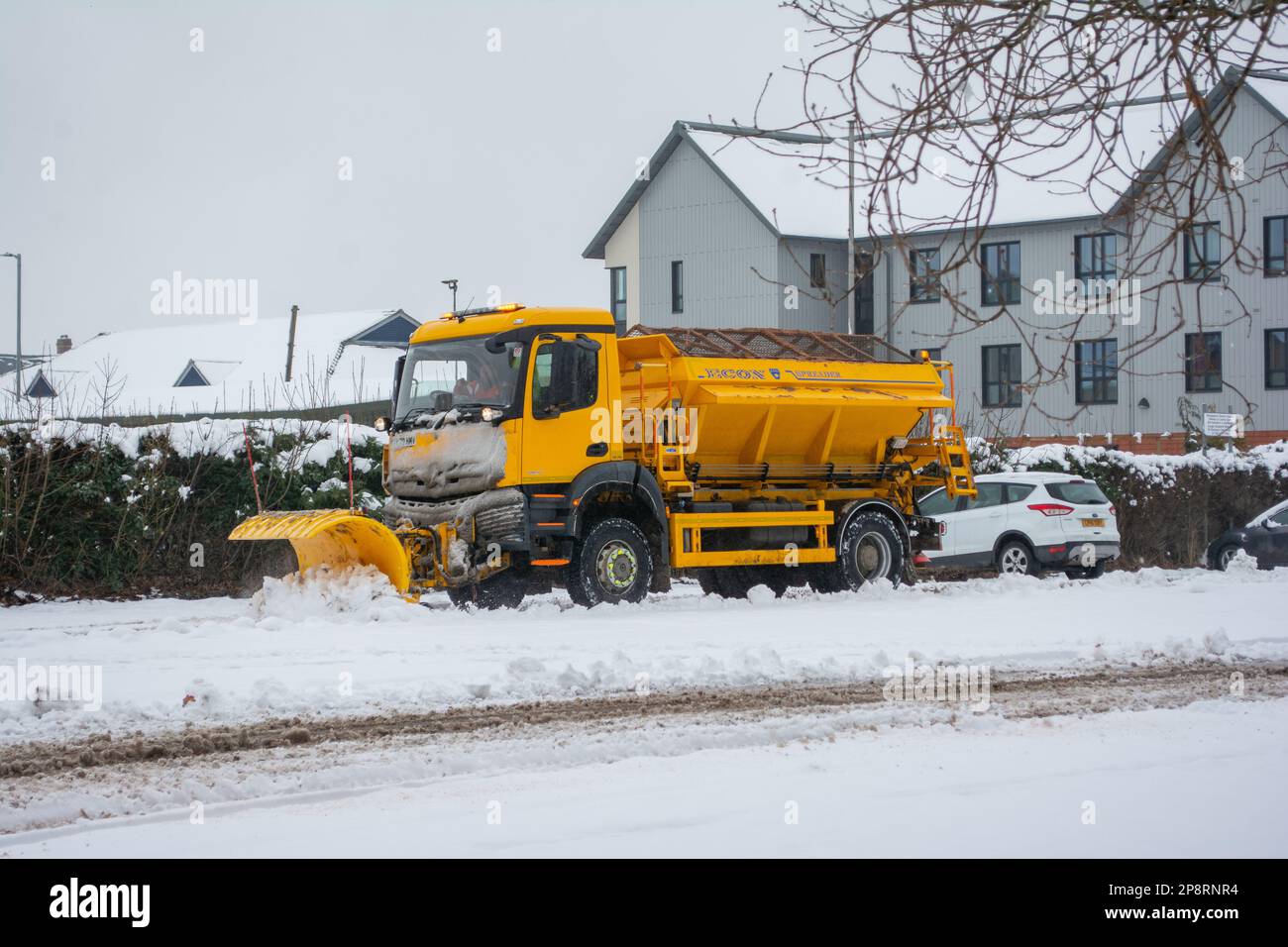 Newtown, Wales, 09/03/2023, Heavy snowfall in Newtown Mid Wales today ...