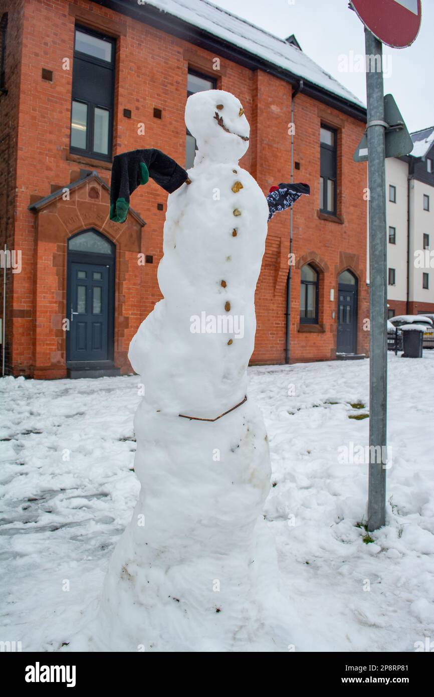 Newtown, Wales, 09/03/2023, Heavy snowfall in Newtown Mid Wales today ...
