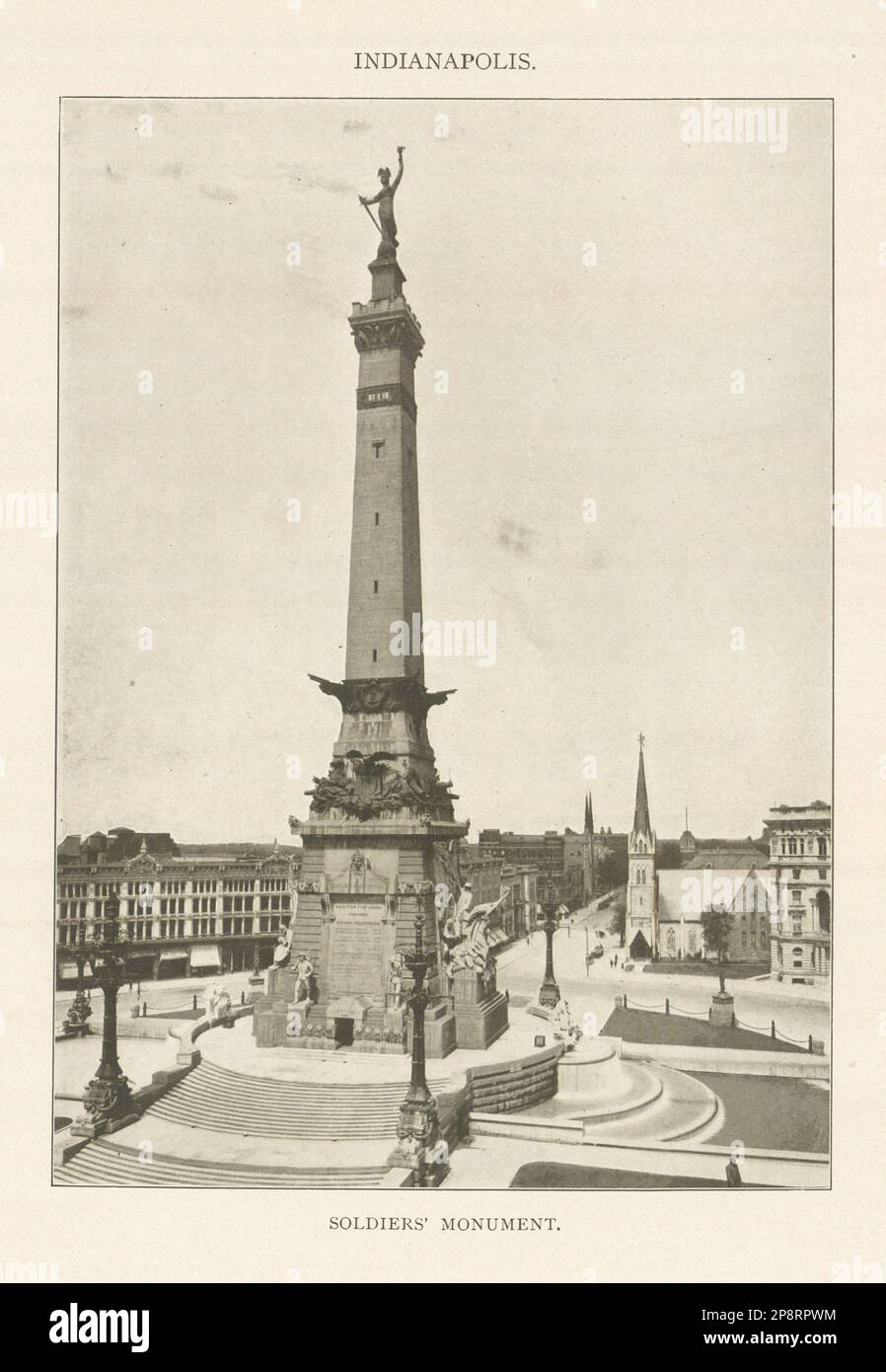 Indianapolis. Soldiers' Monument 1907 antique vintage print picture ...