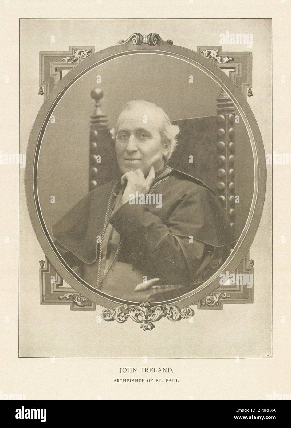 John Ireland, Archbishop of St. Paul,. Minnesota 1907 old antique print ...
