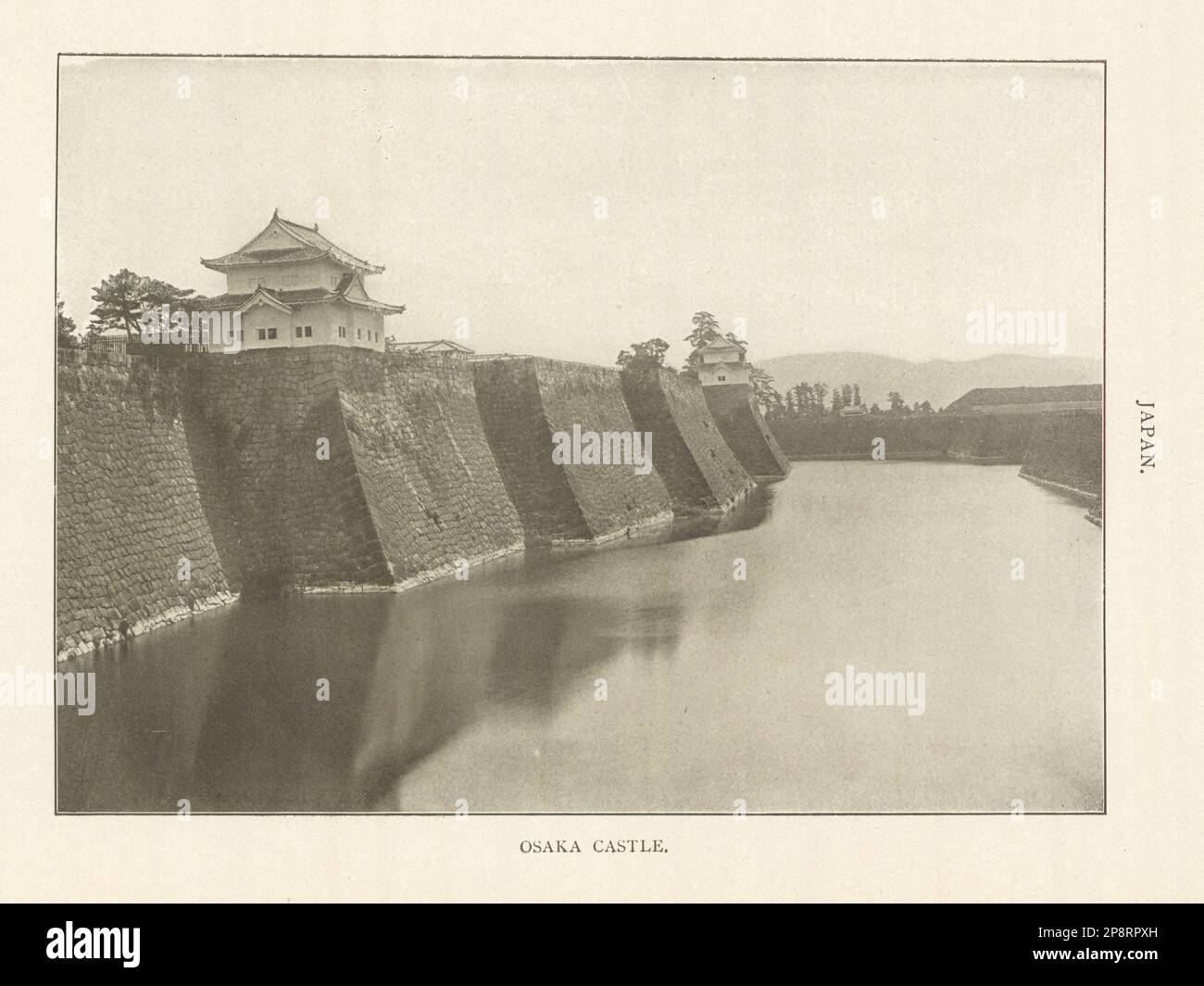 Japan. Osaka Castle 1907 old antique vintage print picture Stock Photo ...