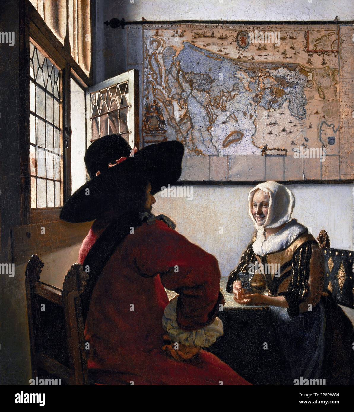 Officer and Laughing Girl by Johannes Vermeer (1632-1675), oil on ...