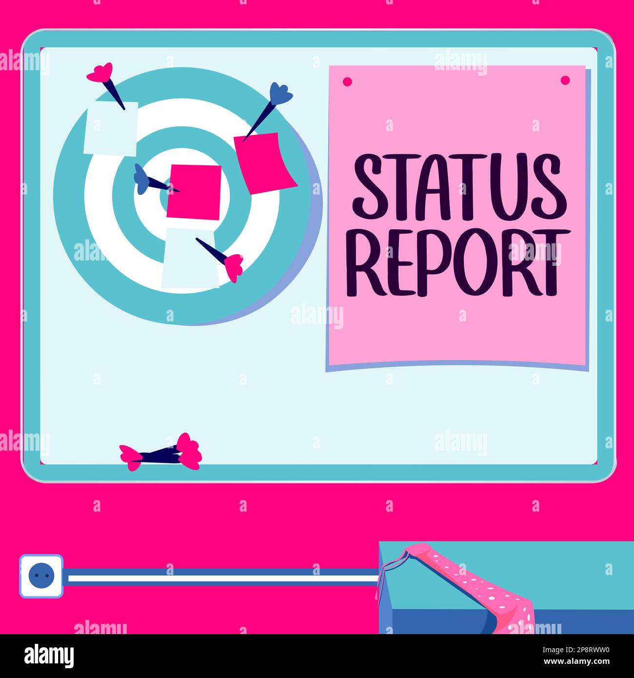 Sign displaying Status Report. Business showcase Update Summary of ...