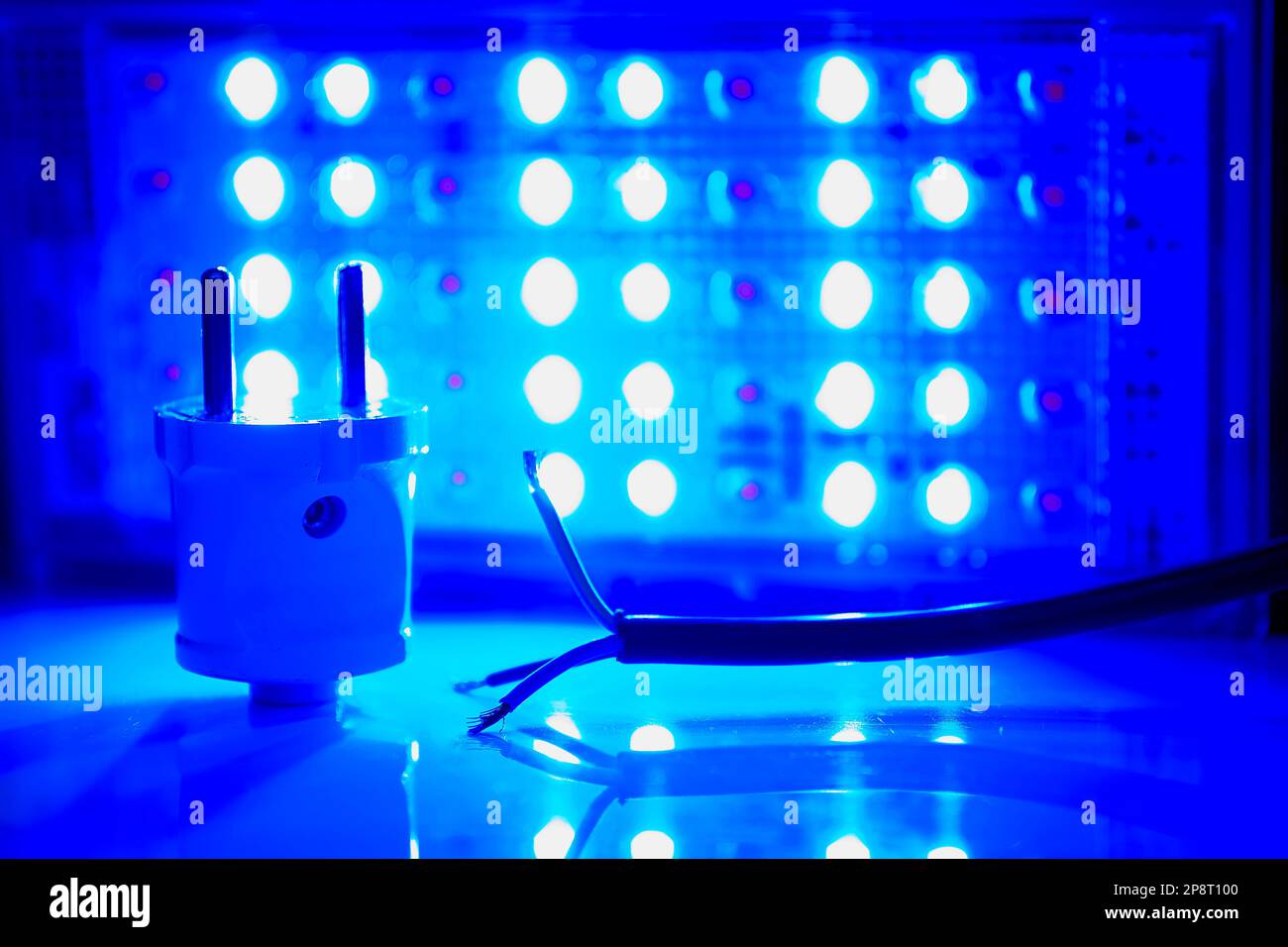 Electrical blue equipment connection. Core electric cable and lighting ...