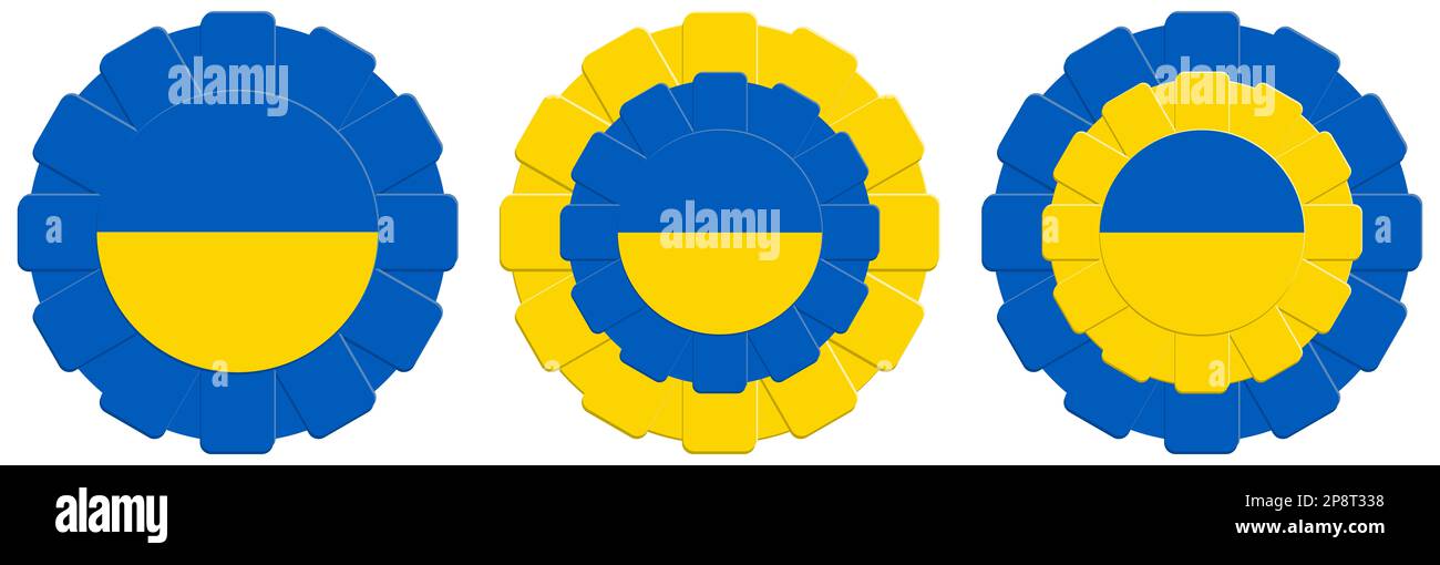 A drawn cotillion and flag symbol in the national applause of Ukraine ...