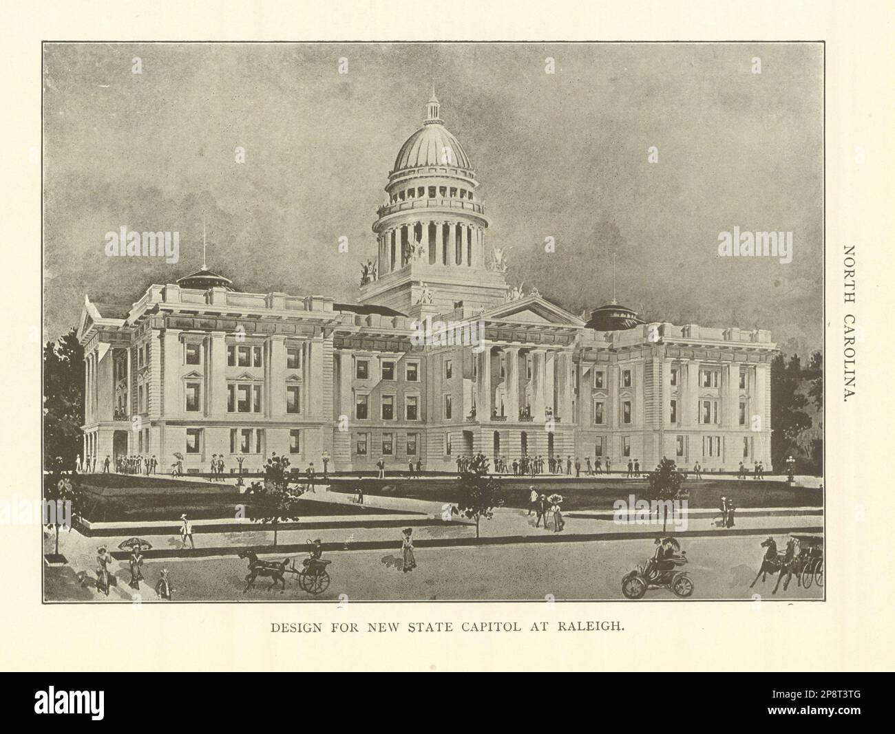 North Carolina. Design For New State Capitol At Raleigh 1907 old ...