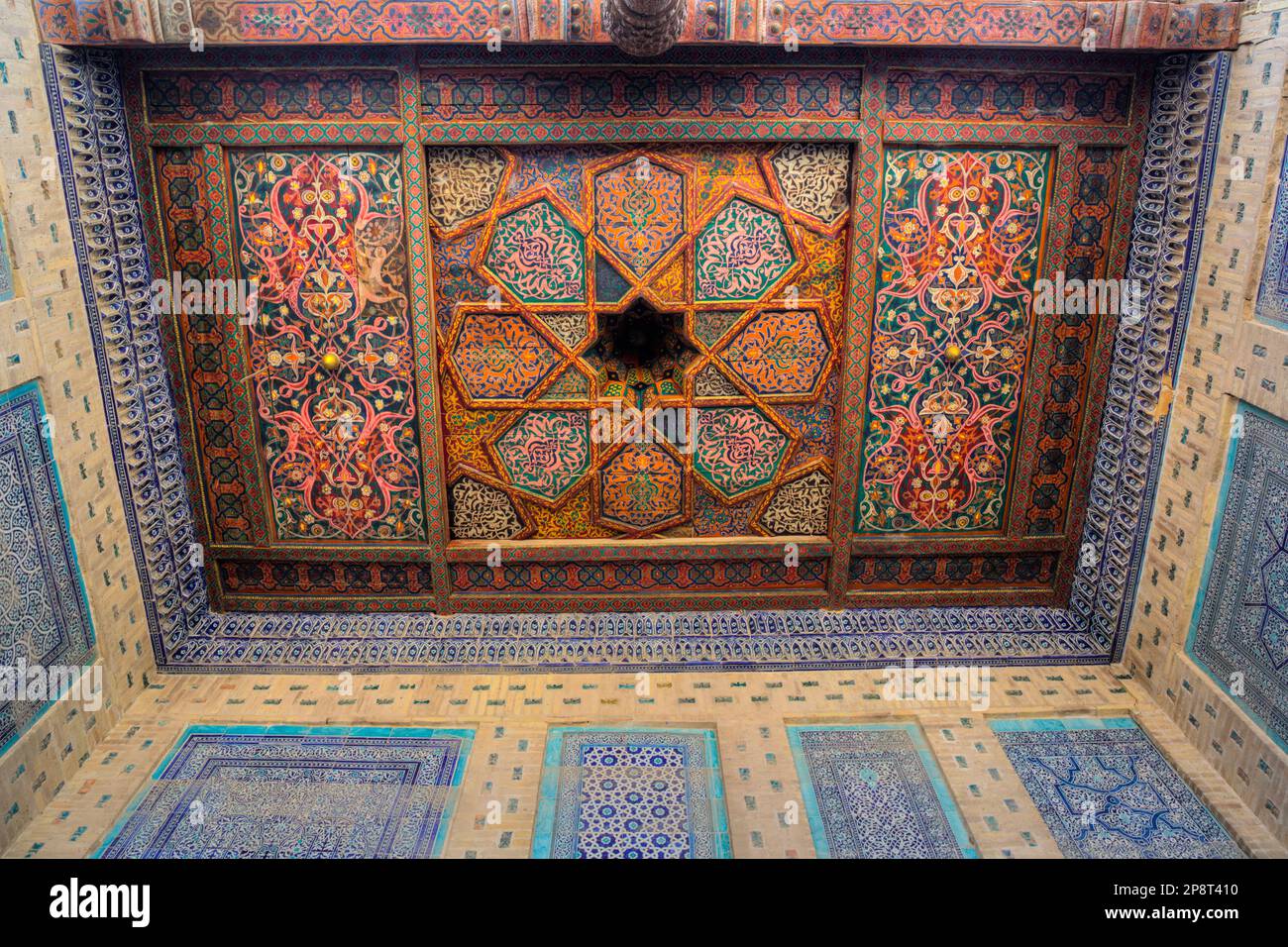 Tiled Walls, Painted Ceiling, The Emir's Wives Quarters, Tash Khauli ...