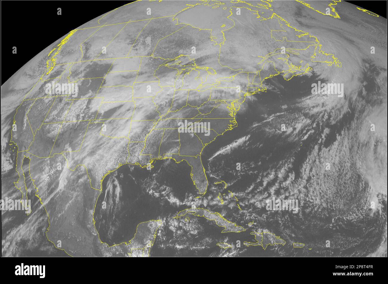 This NOAA satellite image taken Saturday, March 07, 2009 at 01:45 PM EST shows a mass of clouds ...