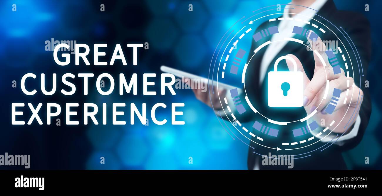 Inspiration showing sign Great Customer Experience. Business overview ...