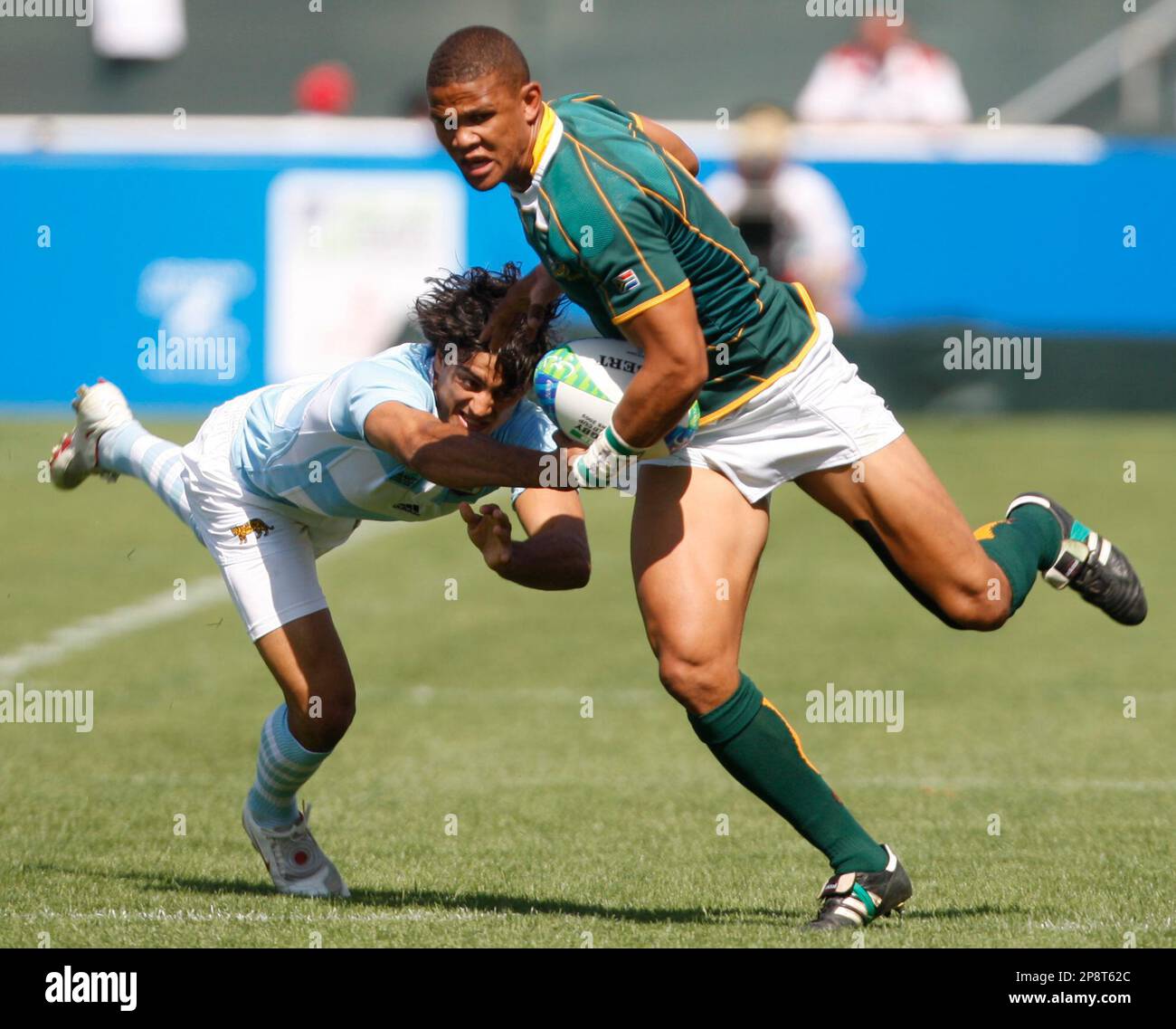 Argentina's player try to stop South Africa's Ryno Benjamin during semi ...