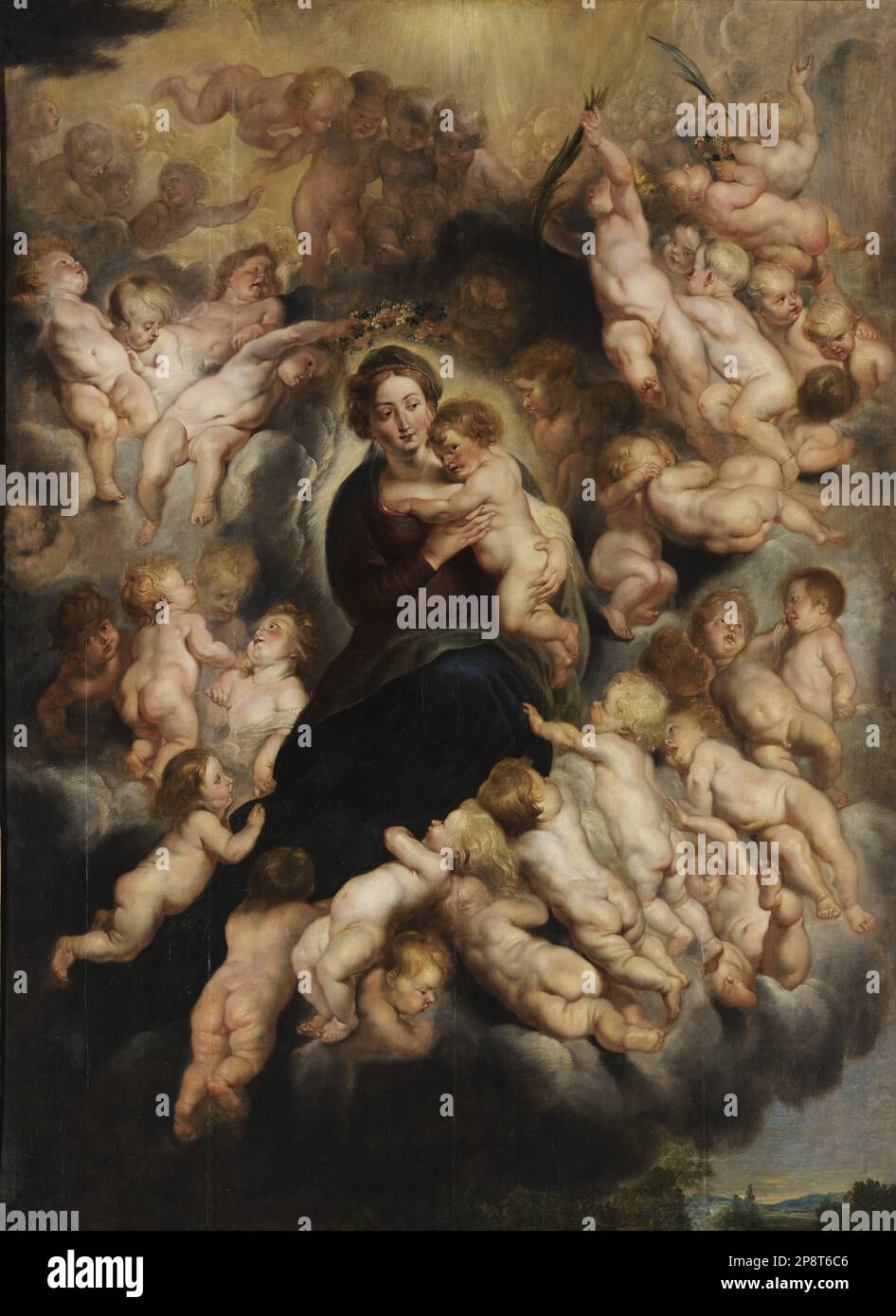 Maria mit Kind im Engelskranz by Peter Paul Rubens Stock Photo - Alamy