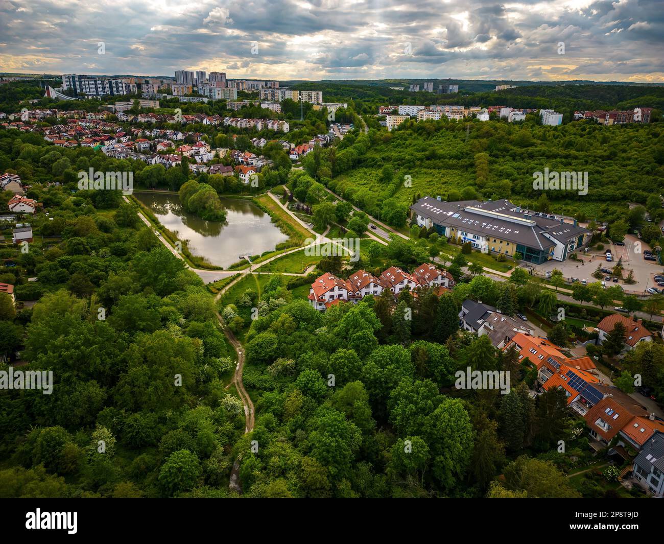Aerial drone scene mountains trees hi-res stock photography and images ...