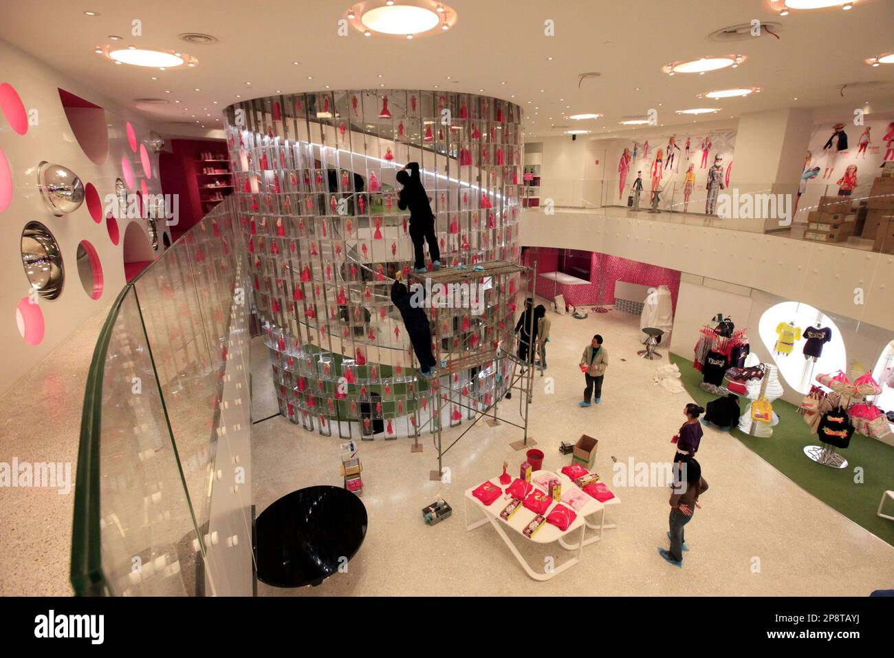 A partial view of the third floor of Barbie's Shanghai flagship store ...