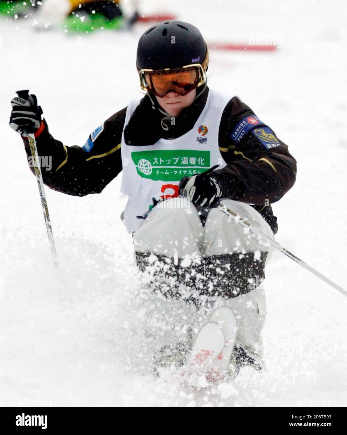 Jennifer Heil of Canada practices during the moguls official exercise ...