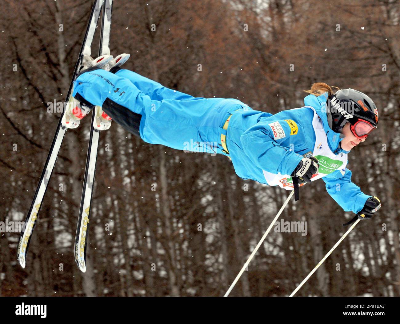 Hannah Kearney of the United States jumps in the air during an official ...