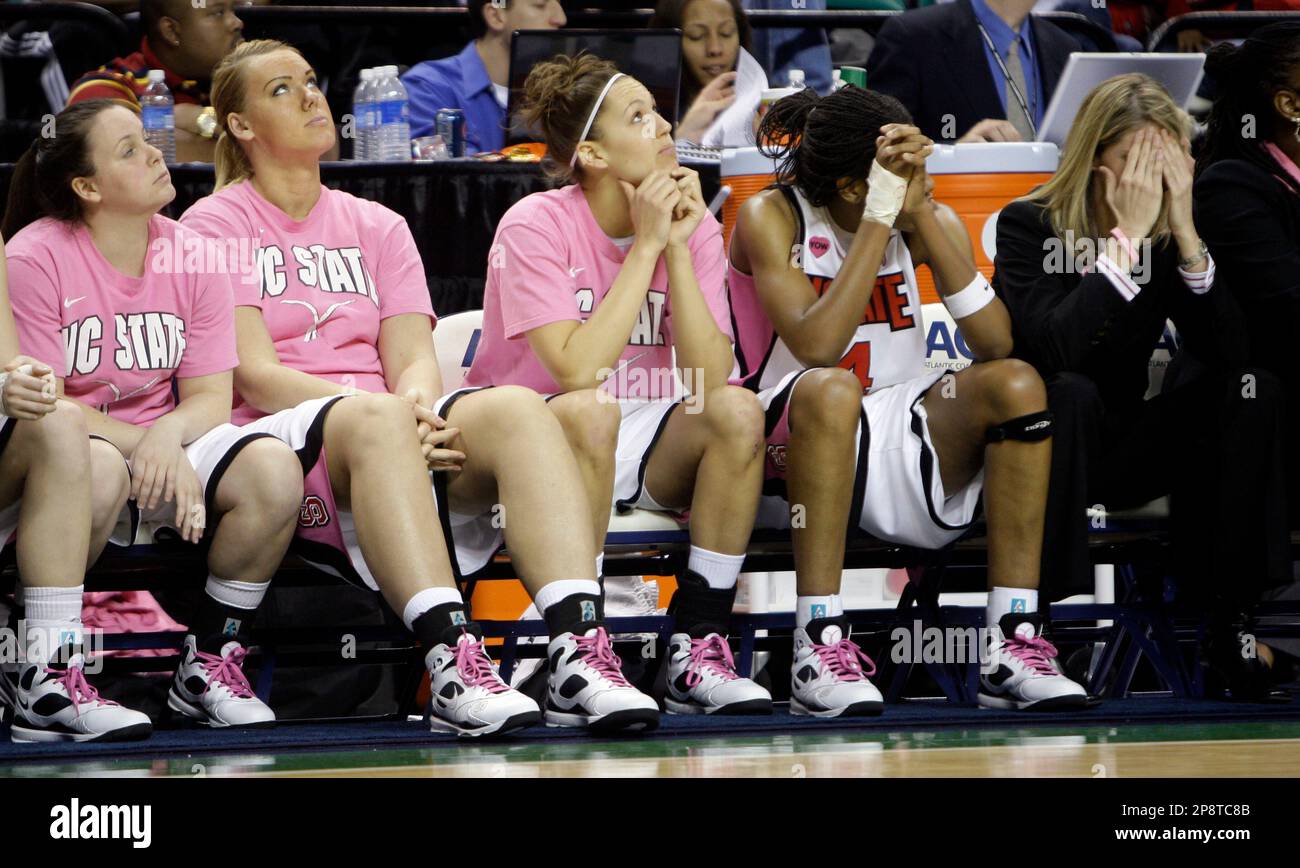 North Carolina State players, from left to right, Kim Durham, Inga ...