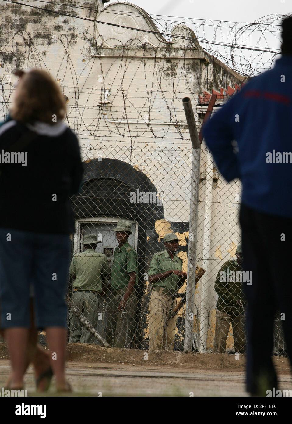 Prison officers can be seen inside Mutare Remand Prison where Roy ...