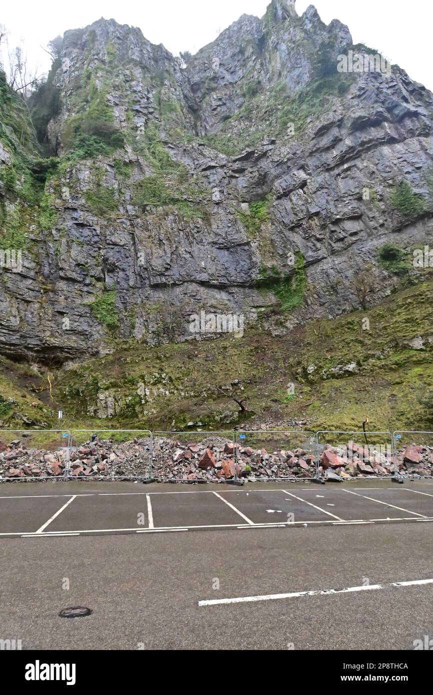 Cheddar, UK. 09th Mar, 2023. On a cold and wet damp afternoon Large ...