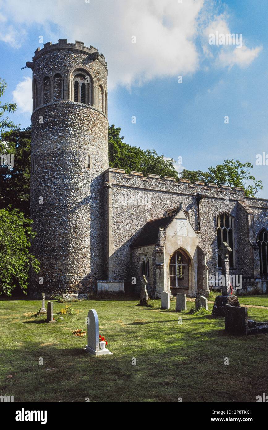 Little Saxham Church Suffolk, view of the medieval church of St ...