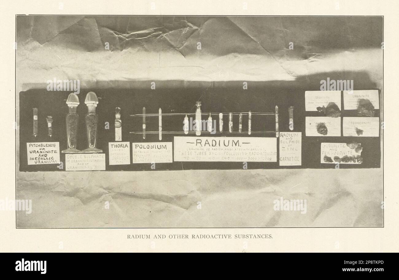 Radium And Other Radioactive Substances. Science 1907 old antique print ...
