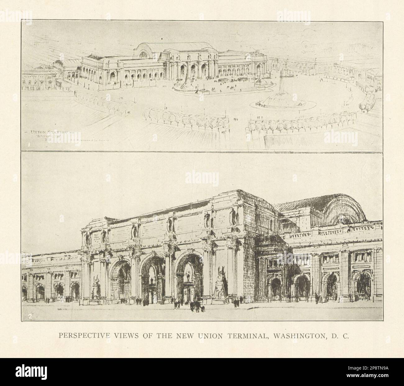 Perspective Views of The New Union Terminal, Washington, D. C. 1907 old ...