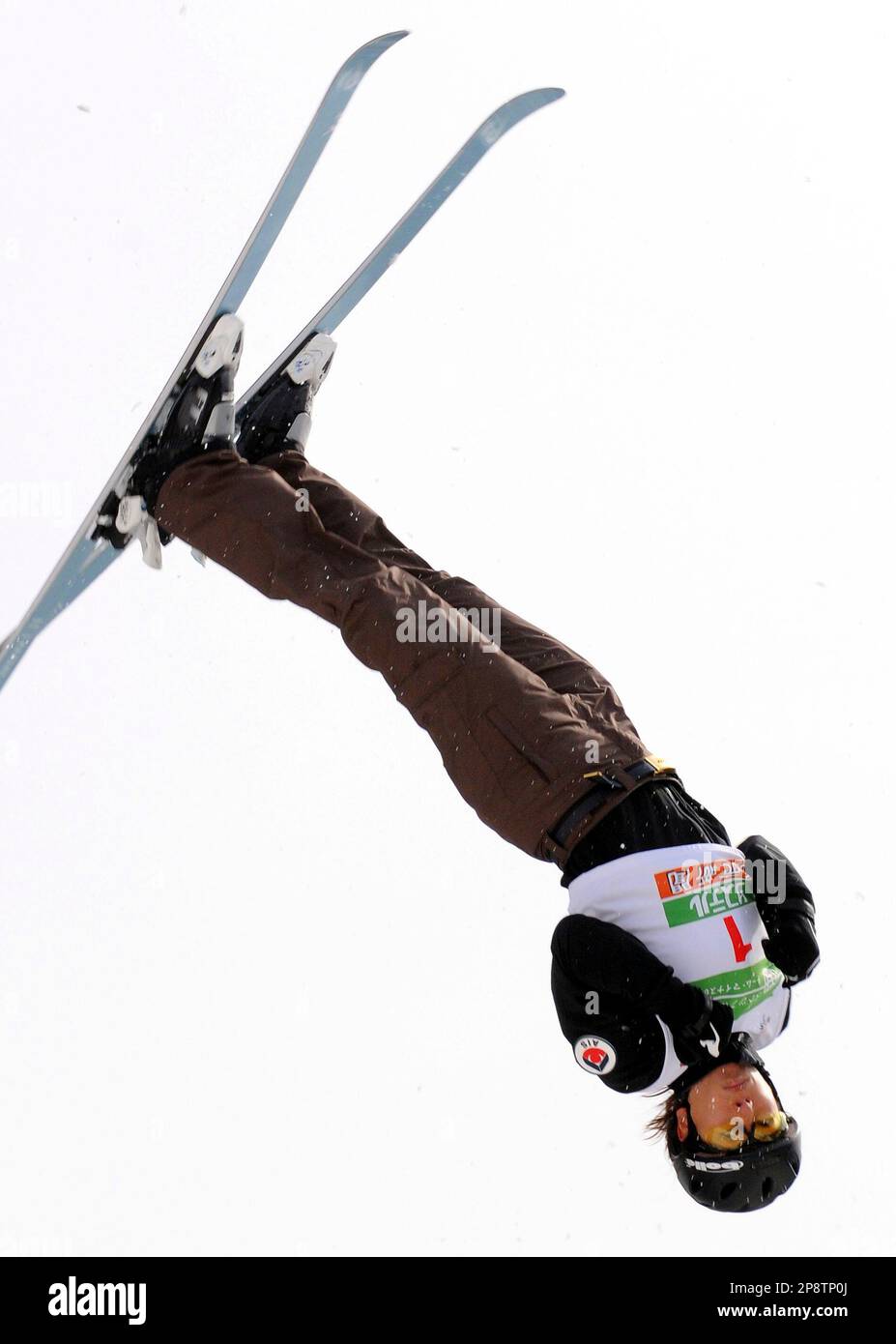 Lydia Lassila of Australia turns in the air during the women's aerials ...