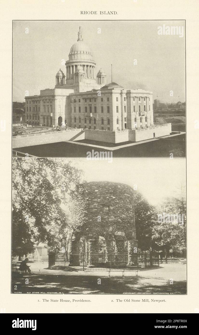 RHODE ISLAND. The State House, Providence. The Old Stone Mill, Newport ...