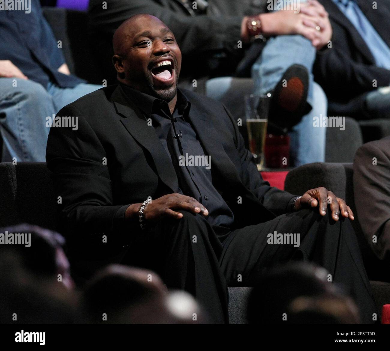 Former football player Warren Sapp laughs during the Comedy Central ...