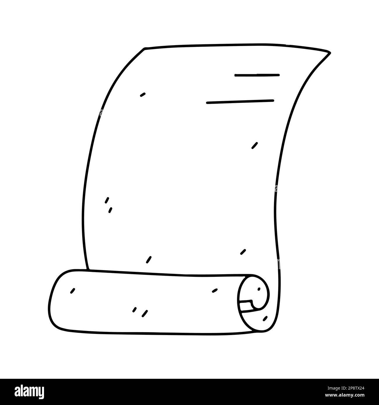 Sheet of papyrus in hand drawn doodle style.Vector illustration ...