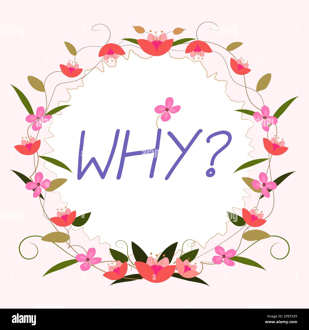 Handwriting text Why. Word for Asking for what reason and purpose ...