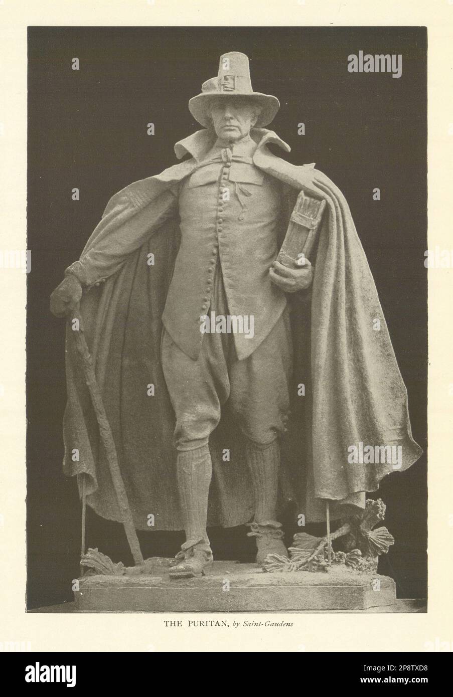 THE PURITAN, by Saint-Gaudens. Clergy 1907 old antique vintage print ...