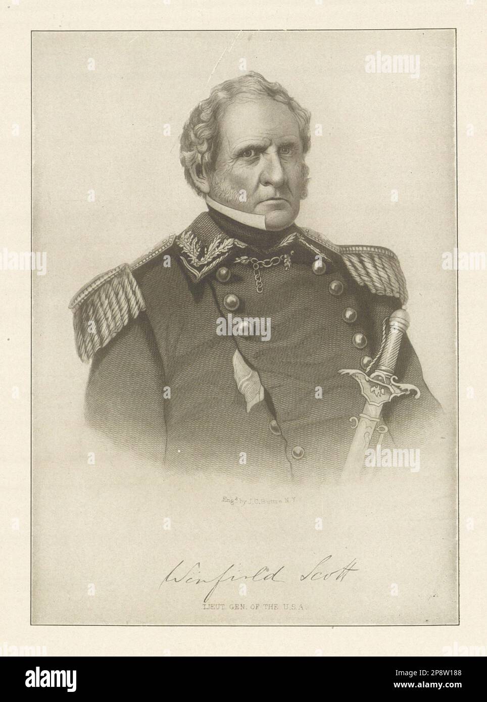 Winfield Scott. Lieut. Gen. of the USA 1907 old antique vintage print picture Stock Photo - Alamy