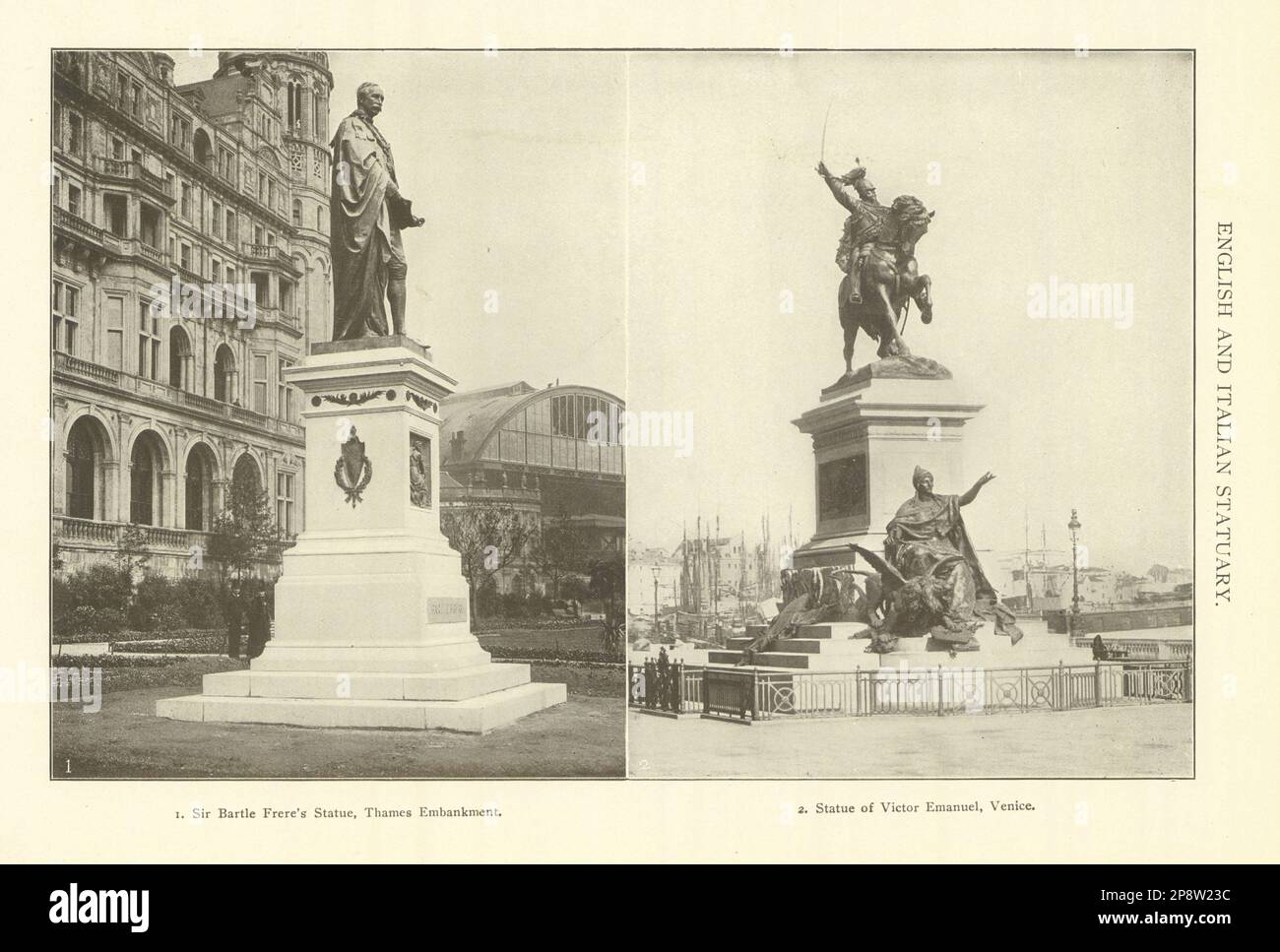 Sir Bartle Frere's Statue, Thames Embankment. Victor Emanuel, Venice ...