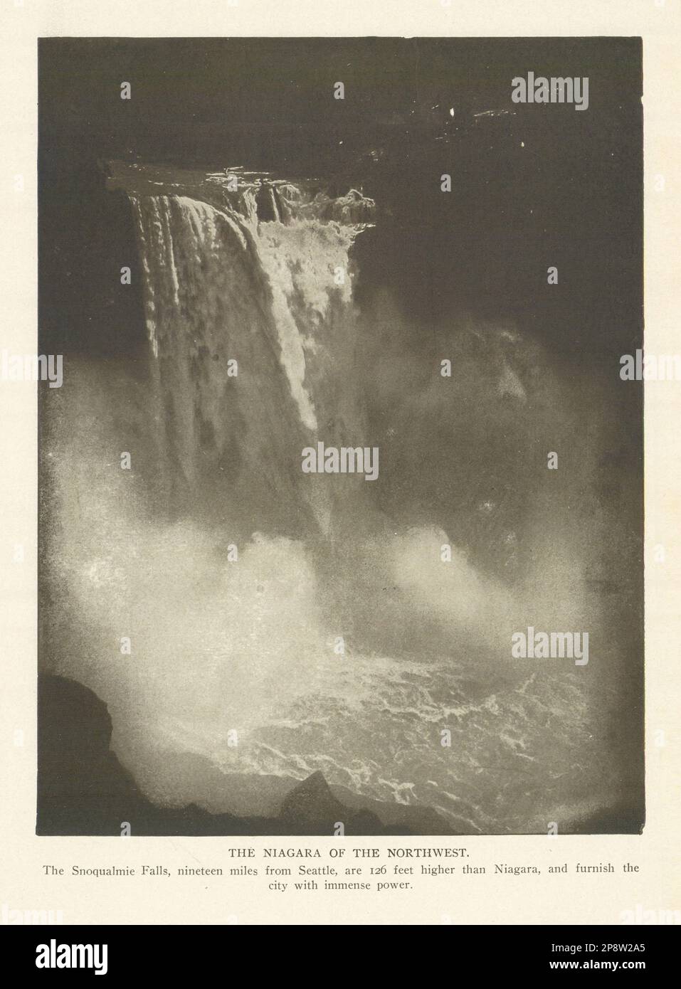 The Snoqualmie Falls, nineteen miles from Seattle. Washington State ...