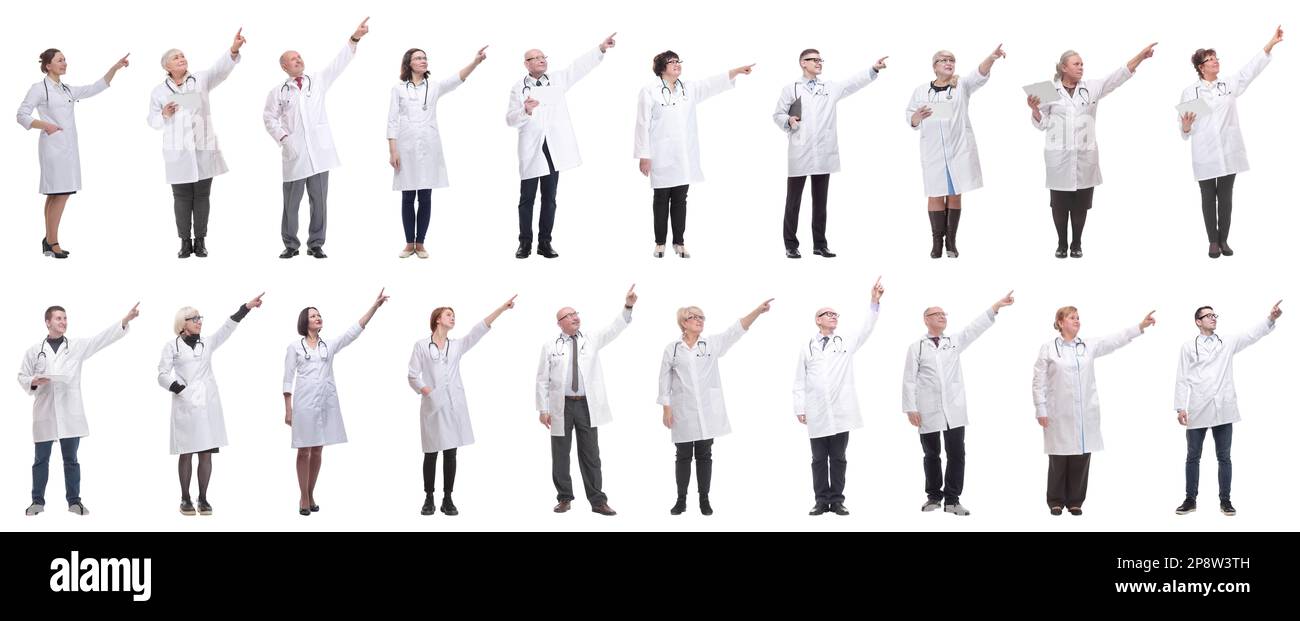 group of doctors in full length isolated on white Stock Photo - Alamy