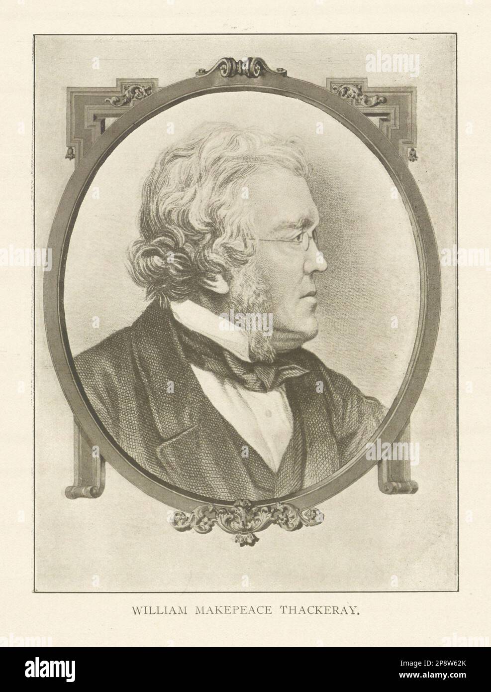 William Makepeace Thackeray. England 1907 old antique vintage print ...
