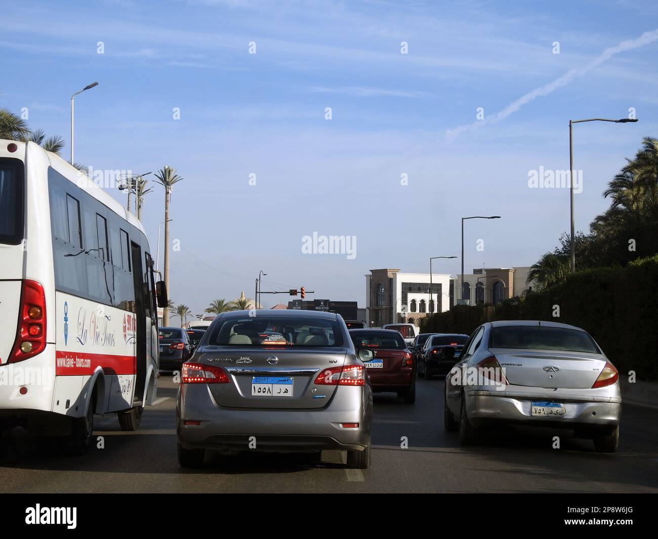 Cairo, Egypt, March 8 2023: Traffic signals in Egyptian streets ...