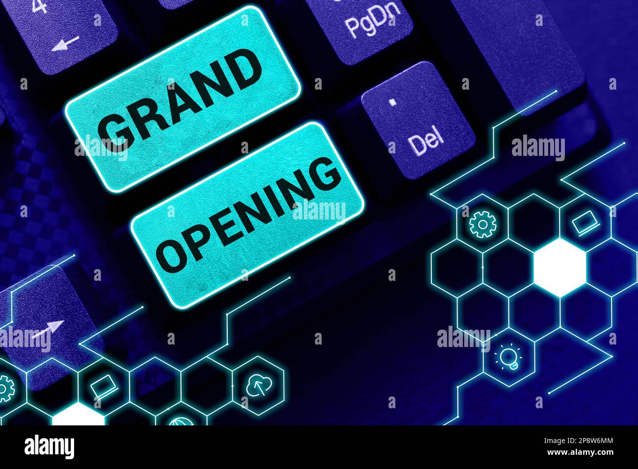 Writing displaying text Grand Opening. Concept meaning Ribbon Cutting ...