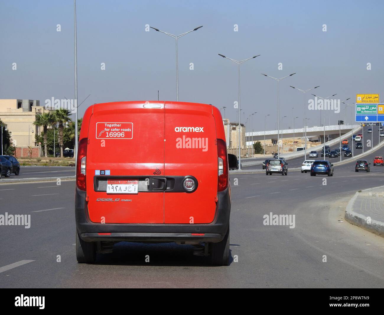 Cairo, Egypt, March 8 2023: Aramex vehicle for shipment and delivery ...