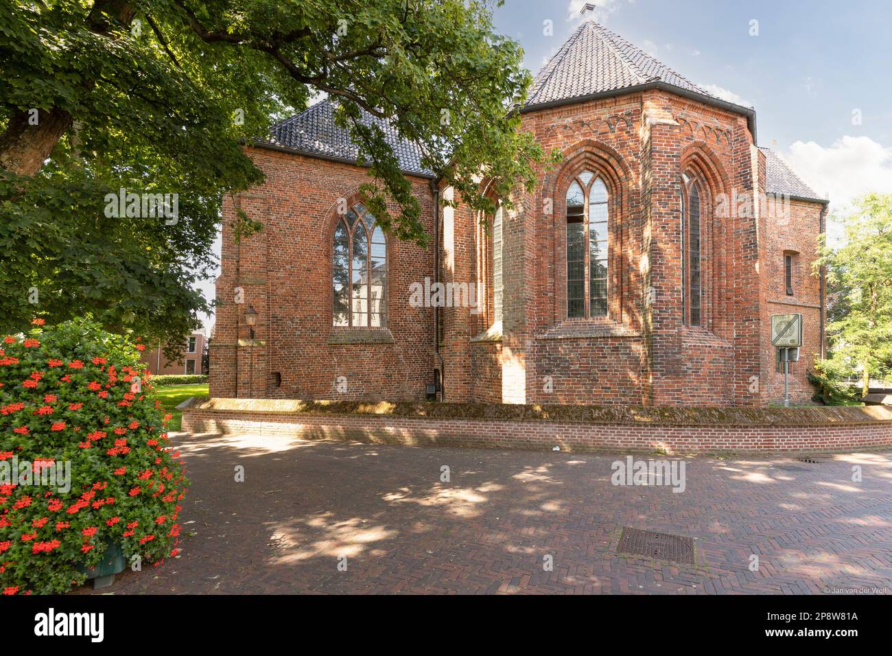 Romano Gothic hall church in the Dutch city of Appingedam in the ...
