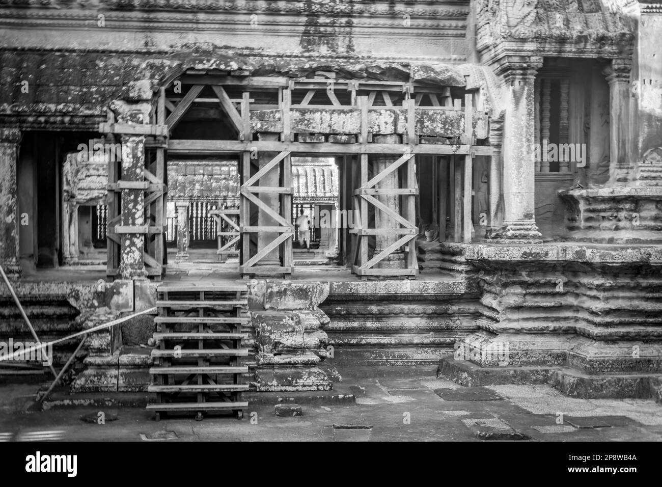 Black and white Angkor Wat in Siem Reap, Cambodia Stock Photo - Alamy