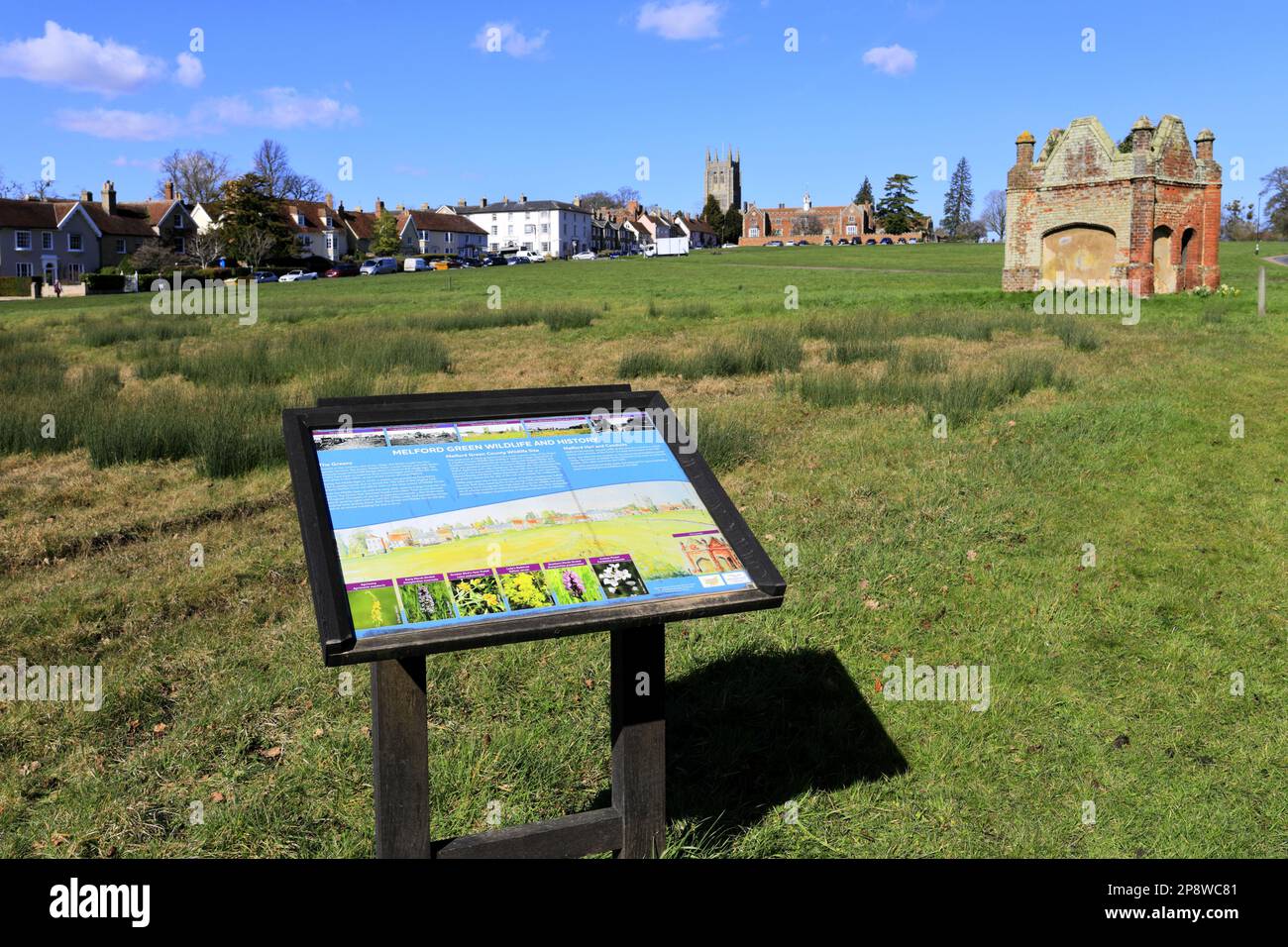 Spring view over the Conduit building, Long Melford village, Suffolk ...