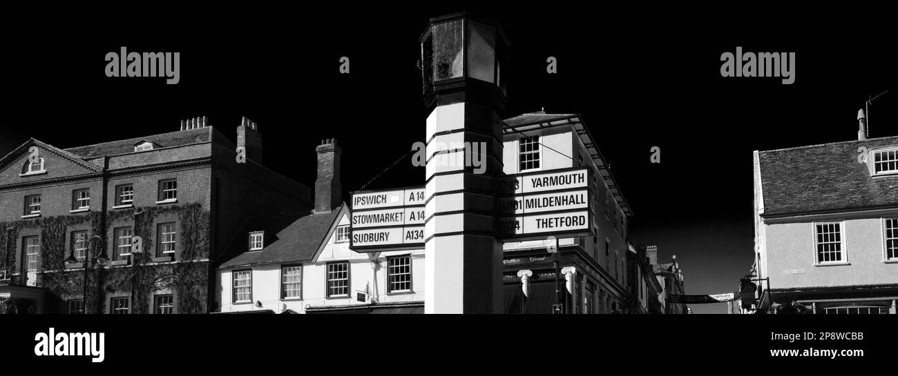 The Pillar of Salt illuminated road sign on Angel Hill, Bury St Edmunds ...