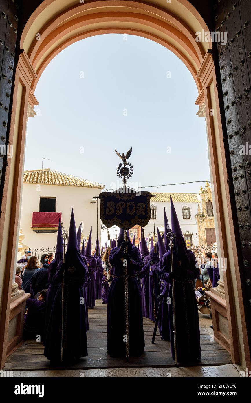Arahal. Seville. Spain. 15th April, 2022. Insignia of an eagle on a ...